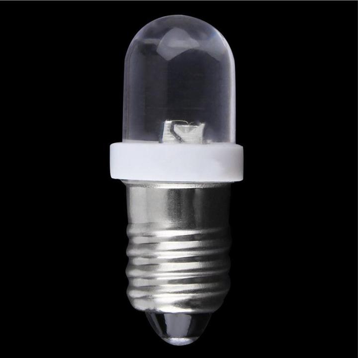 E10 LED Screw Base Indicator Bulb Cold White 6V DC Illumination Lamp ...