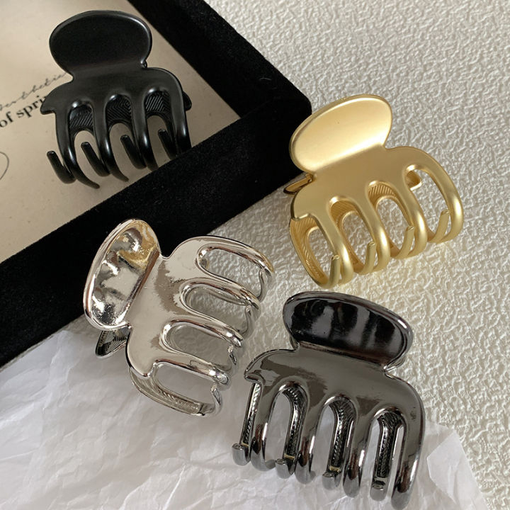 Fashion Simple Hair Claws Elegant Metal Shark Clips Hairpin Girls High ...