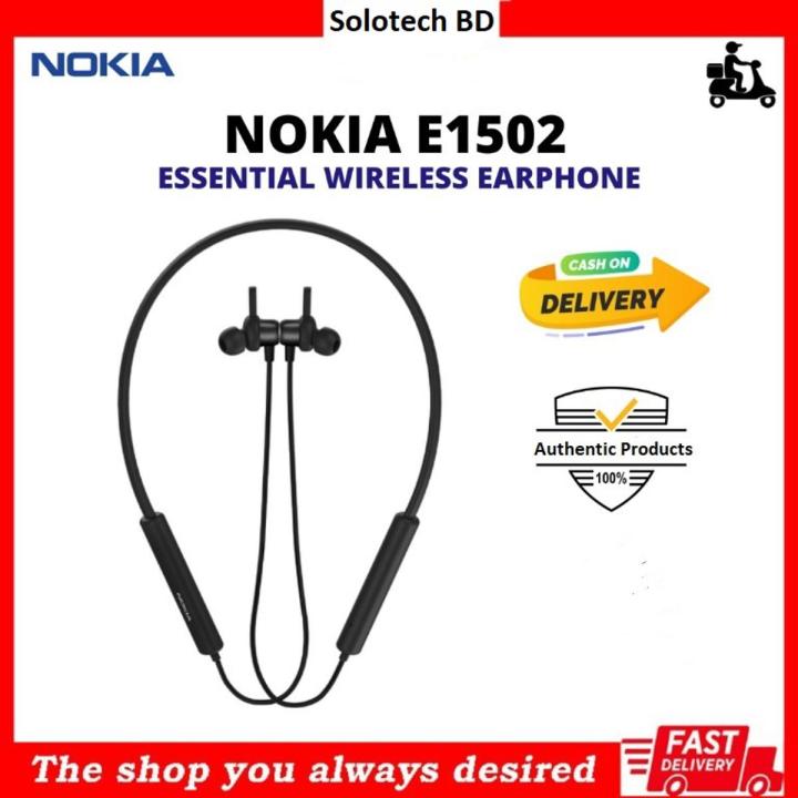 Nokia E1502 Essential Wireless Earphones Neckband Bluetooth V5.3 Earphones Black | Daraz.com.bd