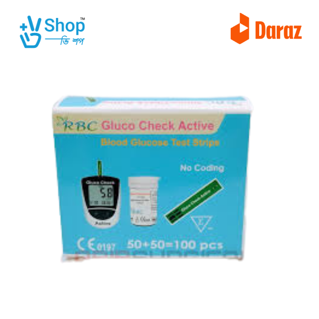 RBC Gluco Check Active Blood Glucose Strip 50 pcs | Daraz.com.bd
