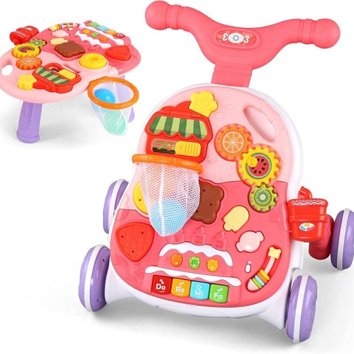 Eners Sit to Stand Baby Learning Walker with Wheels, Baby Activity ...