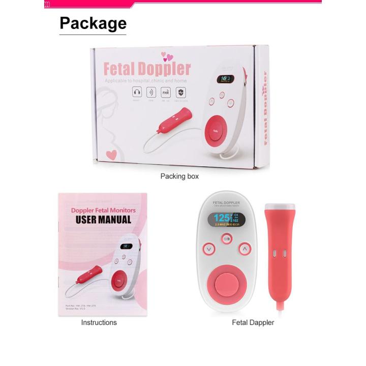 Lovely Baby Heartbeat Doppler Fetal Detector household Monitoring Sound ...