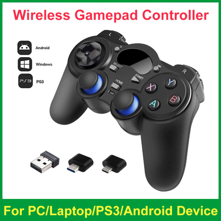 DIXSG Wireless Gamepad for PC Laptop 2.4GHz Gaming Controller Joystick for PS3 Android TV Box ...