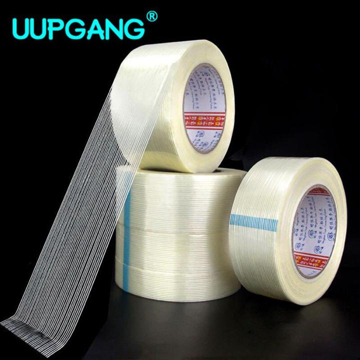 【VisioN Shop】25m/50m Strong Glass Fiber Tape Transparent Striped Single ...