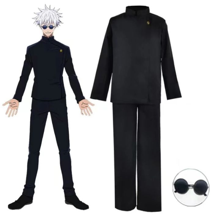 Anime Jujutsu Kaisen Gojo Satoru Cosplay Costume Glasses High School ...