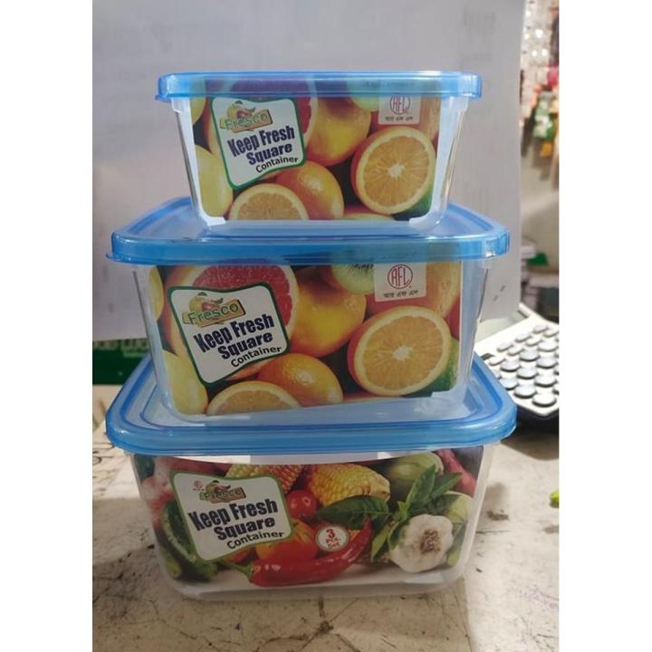 RFL keep Fresh Square Container 3pcs set | Daraz.com.bd
