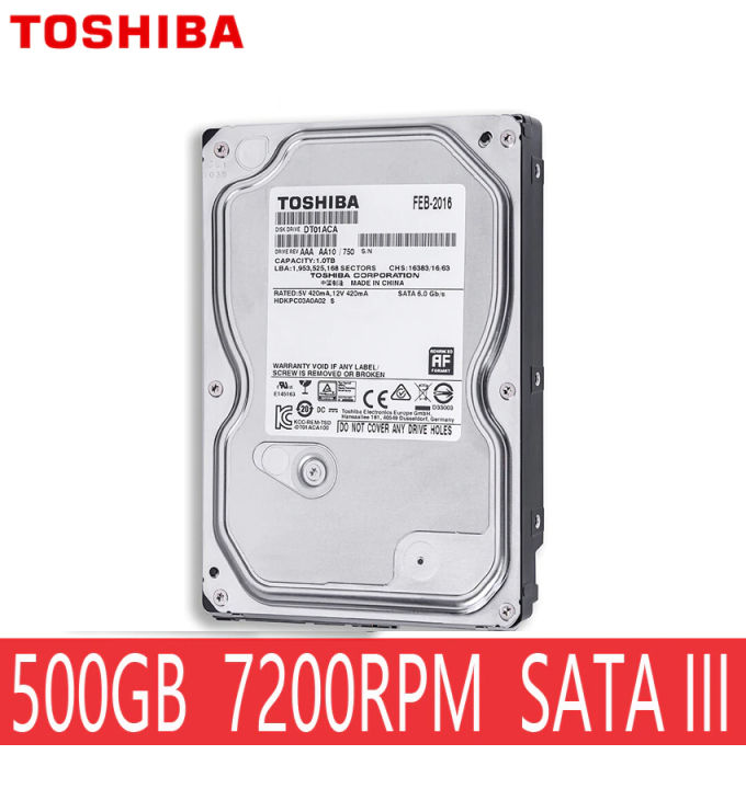 Toshiba 500gb Internal Desktop Computer Hard Disk With 1 Years Warranty ...