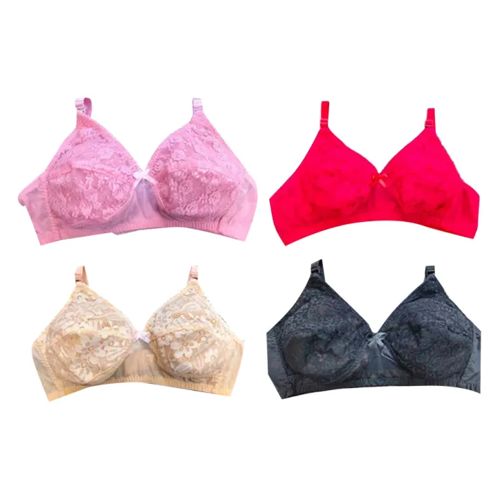 4 Piece Womens wear easy net bra soft bra stylish bra comfortable bra ...