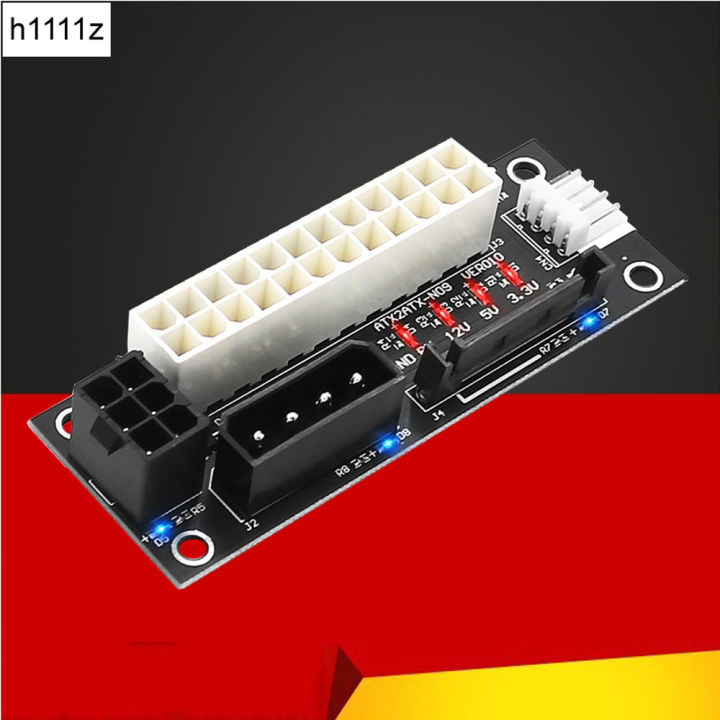 Dual Psu Power Adapter Atx 24pin To Molex 4pin/sata/6pin Power Supply ...