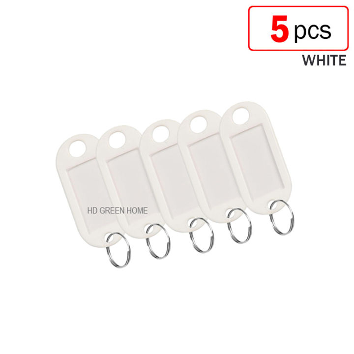 5/10 pcs x Plastic Key Tag with Split Ring Label Window ID Label ...