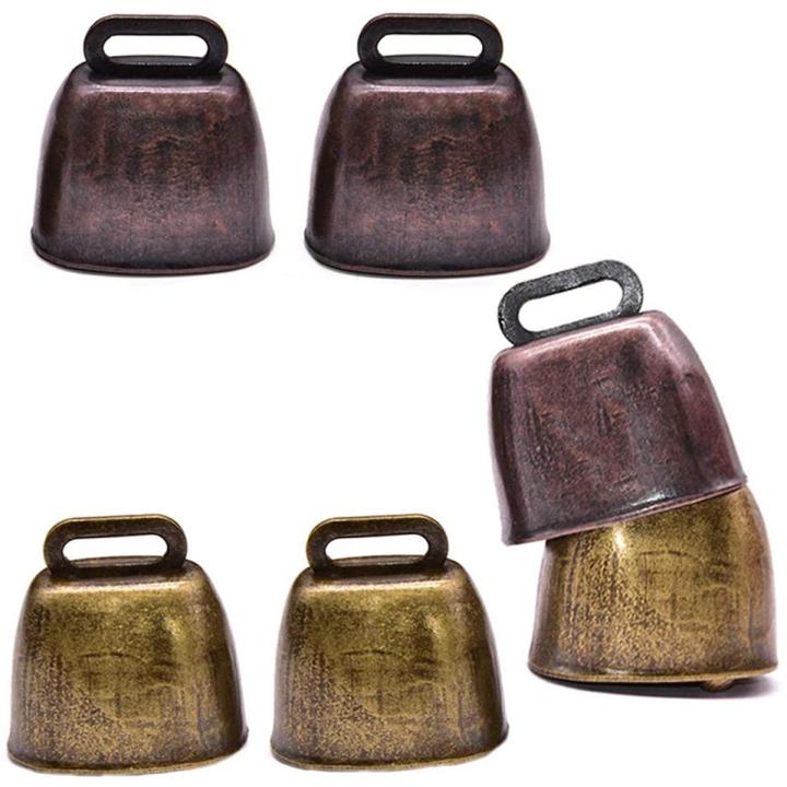 6 Pcs Metal Cow Bell, Cowbell Retro Bell for Horse Sheep Grazing Copper ...