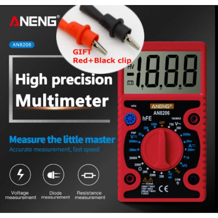 ANENG AN8206 Large Screen Digital Multimeter with Square Wave Output ...