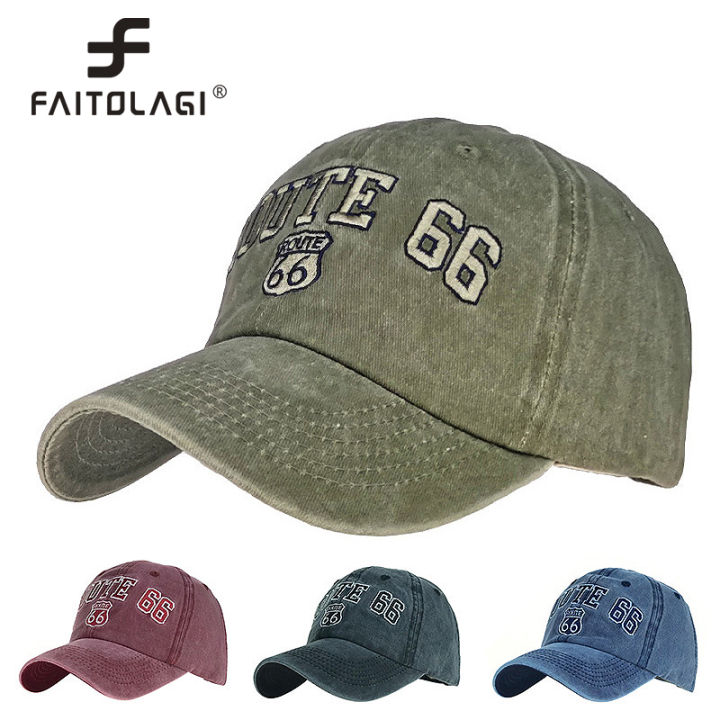 ROUTE 66 Letters Embroidery Baseball Cap Women Men Fashion Cotton ...