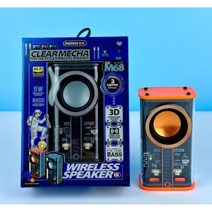 Remax Rb-M68 Clear Mecha Wireless Speaker Portable Mini 3D Subwoofer ...