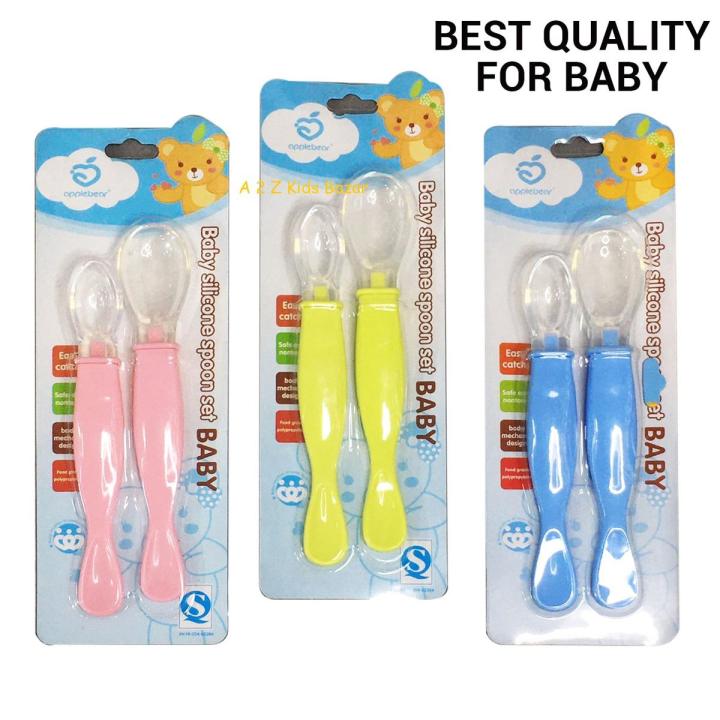 Silicone Feeding Spoon For Baby (Random Color) | Daraz.com.bd