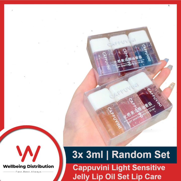 Cappuvini 3pcs Light Sensitive Jelly Lip Oil Set Lip Care | Daraz.com.bd