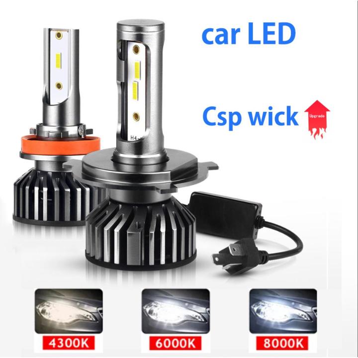 2Pieces CSP Wick Car LED Headlight H4 Headlight H7 H8 H9 H11 LED Fog ...