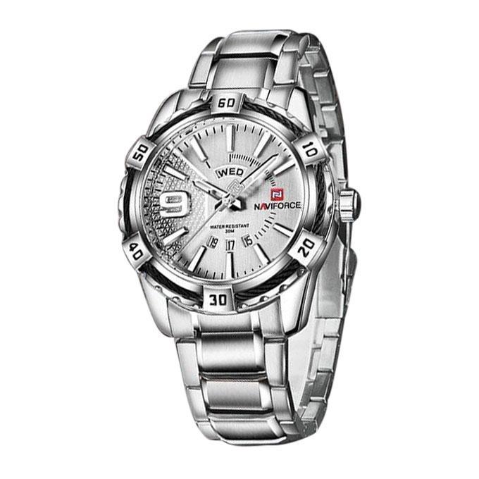 NF9117 Stainless Steel Analog Watch For Men - Silver | Daraz.com.bd