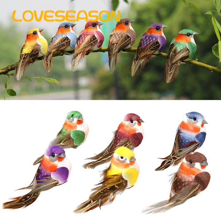 Loveseason Artificial Birds with Clip Garden Party Decoration ...