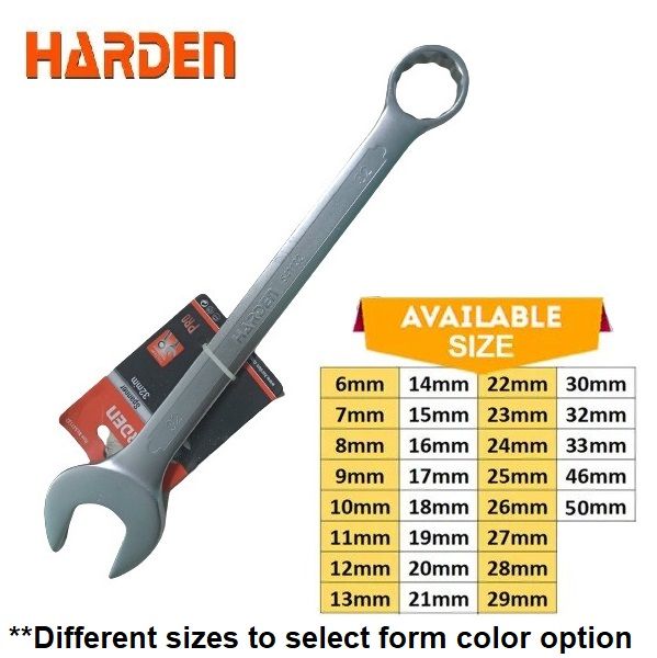 Harden Combination Spanner (Available size: 06mm ~ 50mm ) Wrench ...