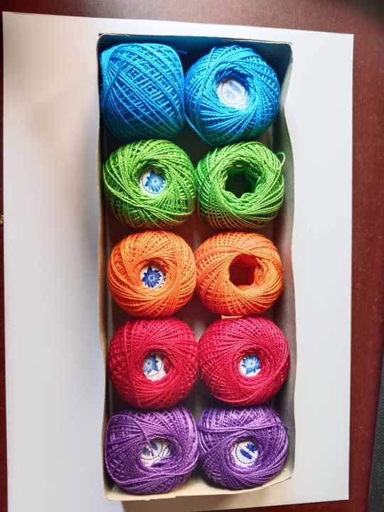 2 Pieces Crochet Cotton Threads 2 Ply Balls 75 Yds- Kushikata suta for ...