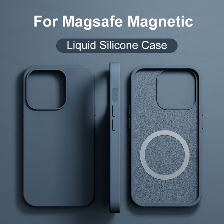 Liquid Silicone Magnetic Cases For iPhone 15 14 11 13 12 Pro Max Plus ...