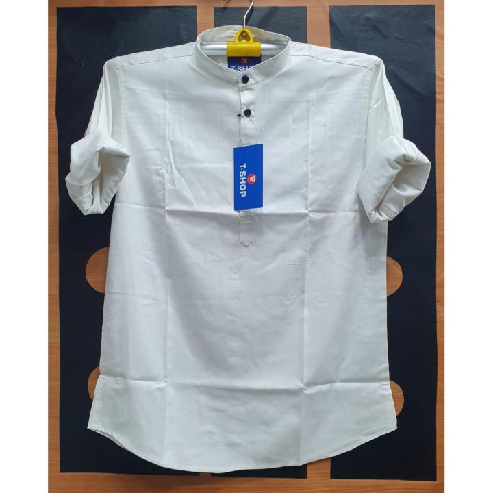 Trendy Men's White Color Formal Katua | Daraz.com.bd