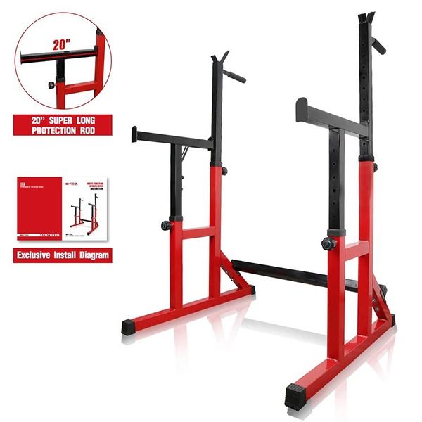 GYM MASTER Adjustable Weight Lifting Squat Rack Stands with Spotters-1 ...