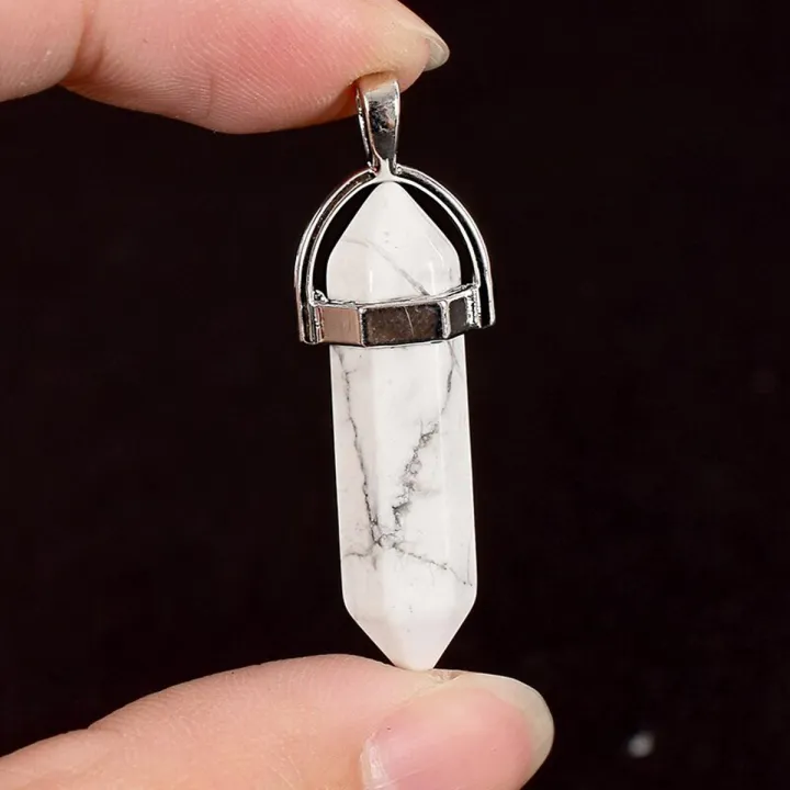 【happy one】30mm Tumbled Stone natural Hexagonal white howlite Healing ...