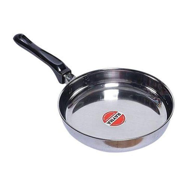 Standard Fry Pan With Handle - Silver and Black | Daraz.com.bd