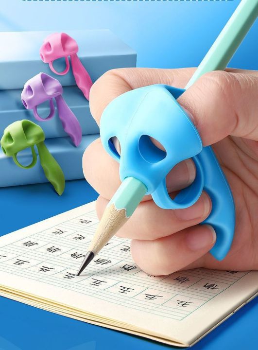 03 Pcs/Set Pencil Pen Gripper (05-finger) Writing pen holder ...
