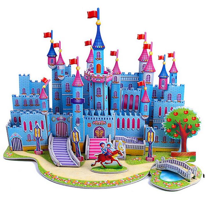 DIY 3D House Castle Windmill Model Assembling Puzzles Early Learning ...