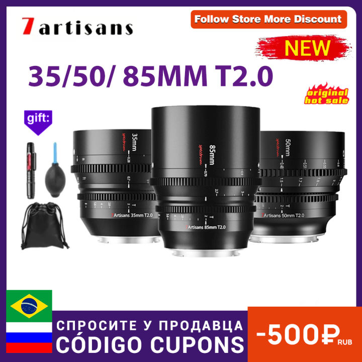 7artisans 35mm 50mm 85mm T2.0 12mm T2.9 Cine Cinema Camera Lens For ...