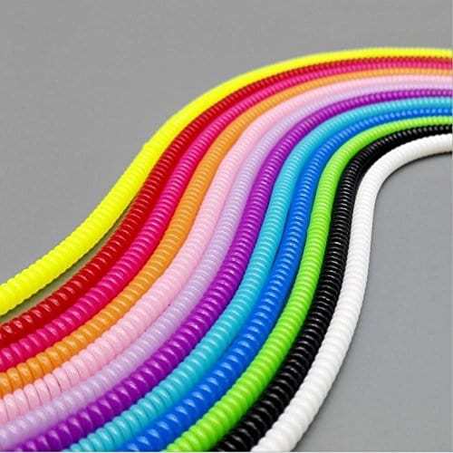 Pack of 3 Spiral Charger Cable Protectors - Multi-Color Phone Data Wire ...