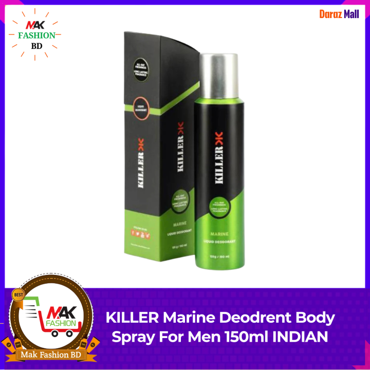 KILLER Marine Deodrent Body Spray For Men 150ml INDIAN | Daraz.com.bd