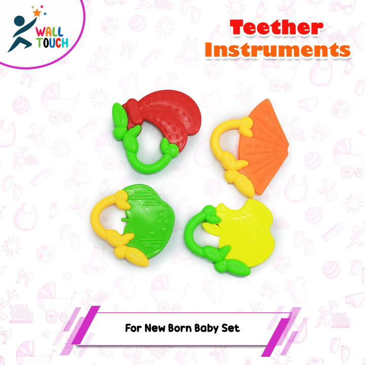 Silicone Baby Teether Fruit Shape Baby Teething Set For New Born Baby 3 ...