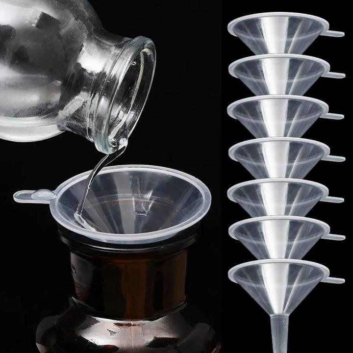 20PCS Mini Plastic Funnel Small Mouth Liquid Oil Funnel Transparent ...