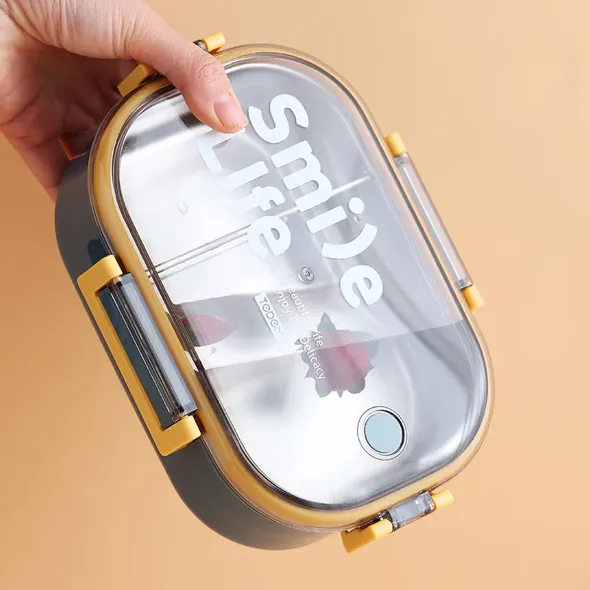 980ml Tedemei Smile Life Stainless Steel Lunch Box | Daraz.com.bd