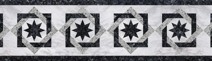 Tile Marble Stone Inlay Star Pattern - Roll 3 inch by 12 ft - for ...