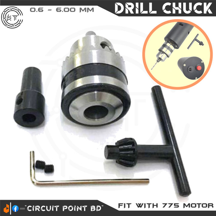 775 Motor Professional Drill Chuck B10 0.6mm - 6mm Adjustable Drill Bit Fit with 5mm 775 Motor ...