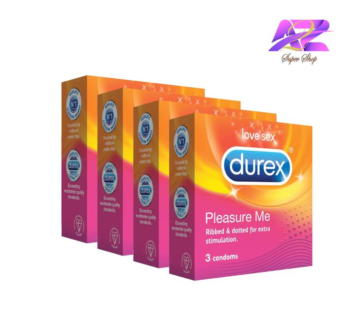 Durex - Pleasure Me Condom - 4 Pack Combo - (3x4)=12pcs | Daraz.com.bd
