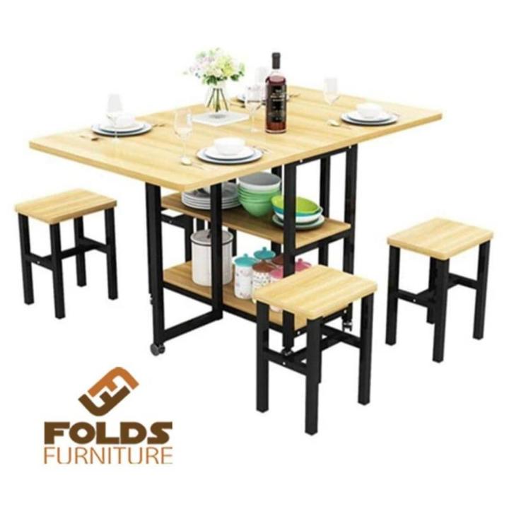 Folding Dining Table - Wooden and Steel | Daraz.com.bd