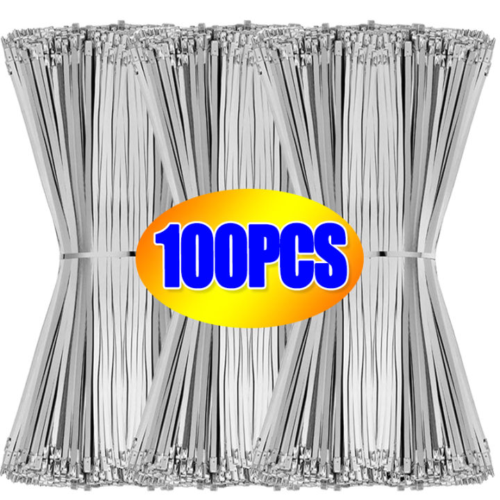 100/20PCS Cable Ties Multifunctional Metal Self Locking Zip Tie Clamps ...