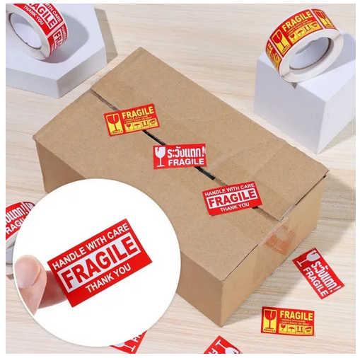Fragile Warning label sticker 100 pcs "Handle With Care" self adhesive ...