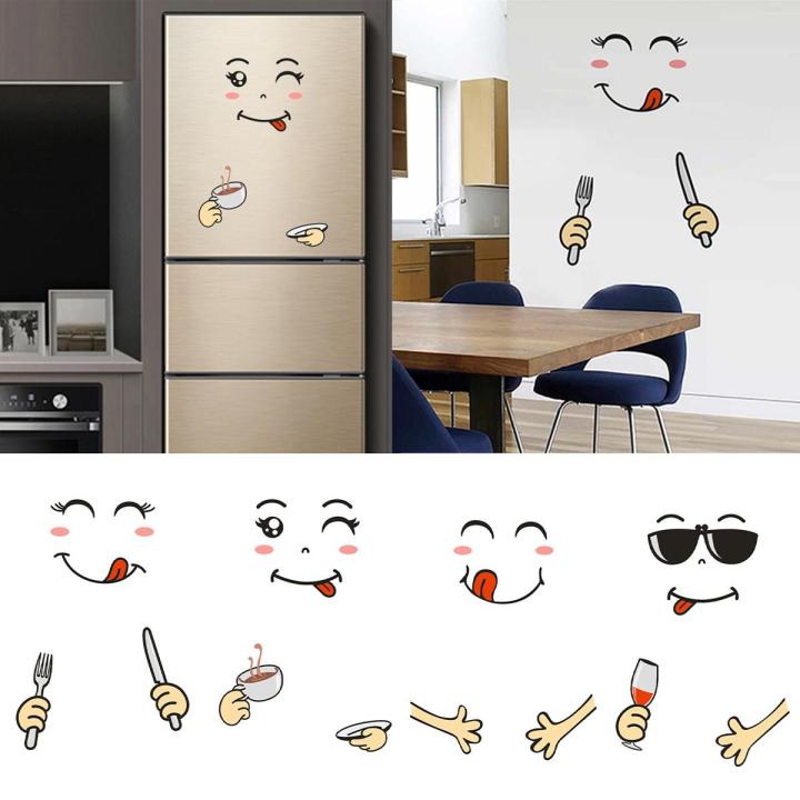Funny Eating Drinking Smiley Face Wall Stickers For Dining Room Home ...