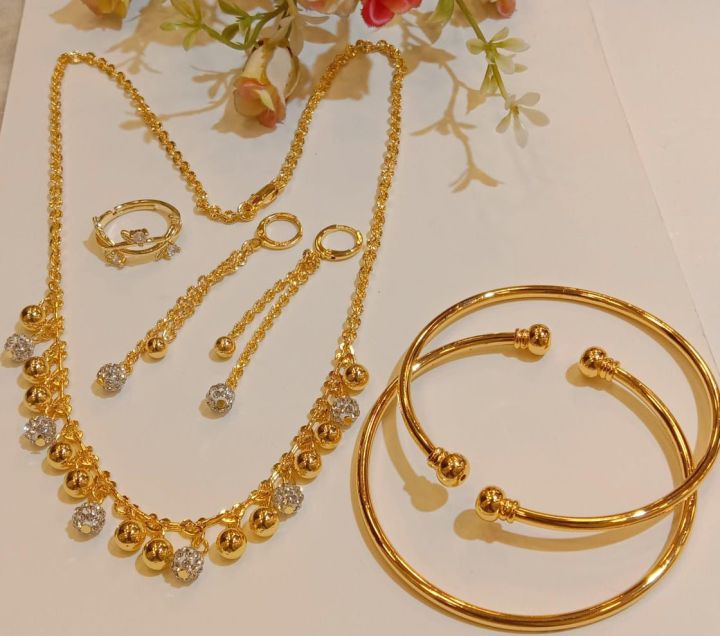 Exclusive china good quality gold plated jewellery necklace combo set ...