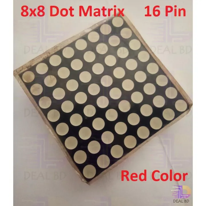 Dot Matrix Round Dot 8×8 1588BS 3.75mm Led Display 16 Pin Common Anode ...