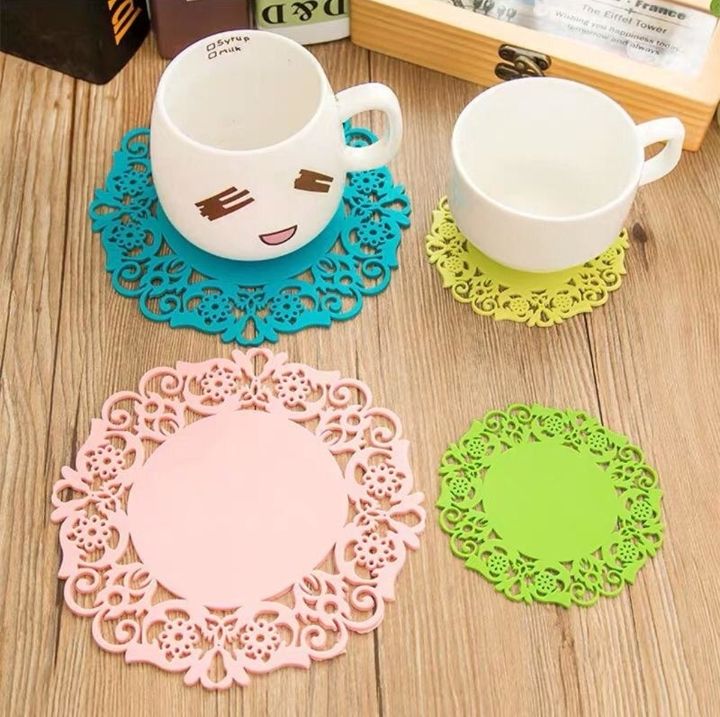 6 PCs silicone table Heat Resistant mat Dish coaster Drink placemat mat ...