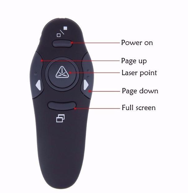 Remote Control Laser Pointer Presenter - Black | Daraz.com.bd