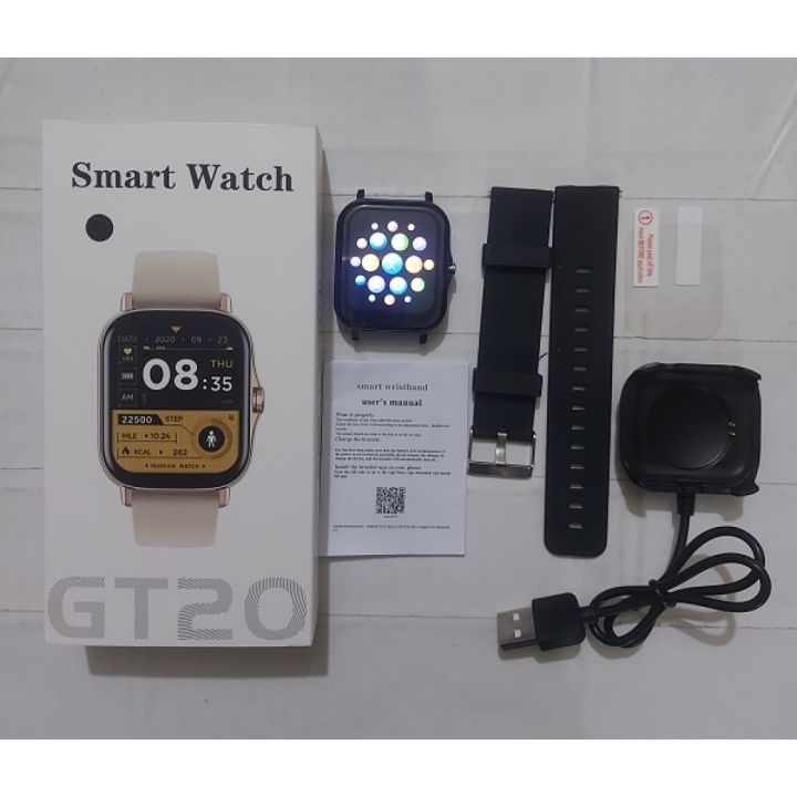 GT20 Smart Watch Waterproof Touch Display Calling Option Big Display ...